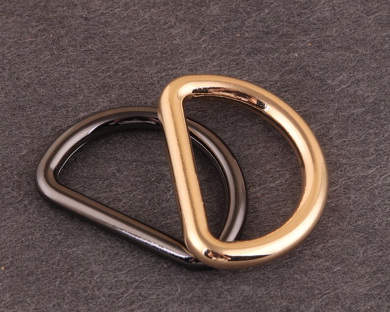 1 Inch(25 Mm)gunmetal and Gold D Ring Leash Seamless D Loop Leather ...