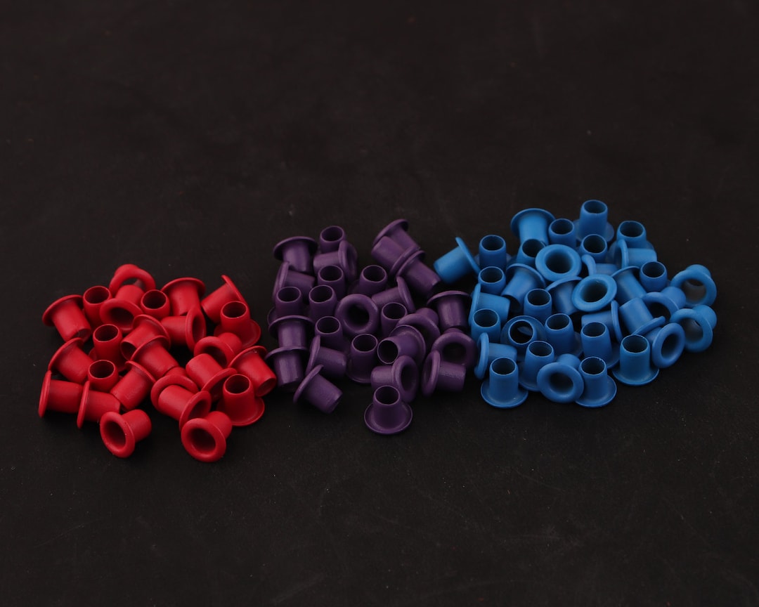 100 Pcs 2mm Red,blue and Purple Mini Eyelet Grommets Hole Round Eyelets ...