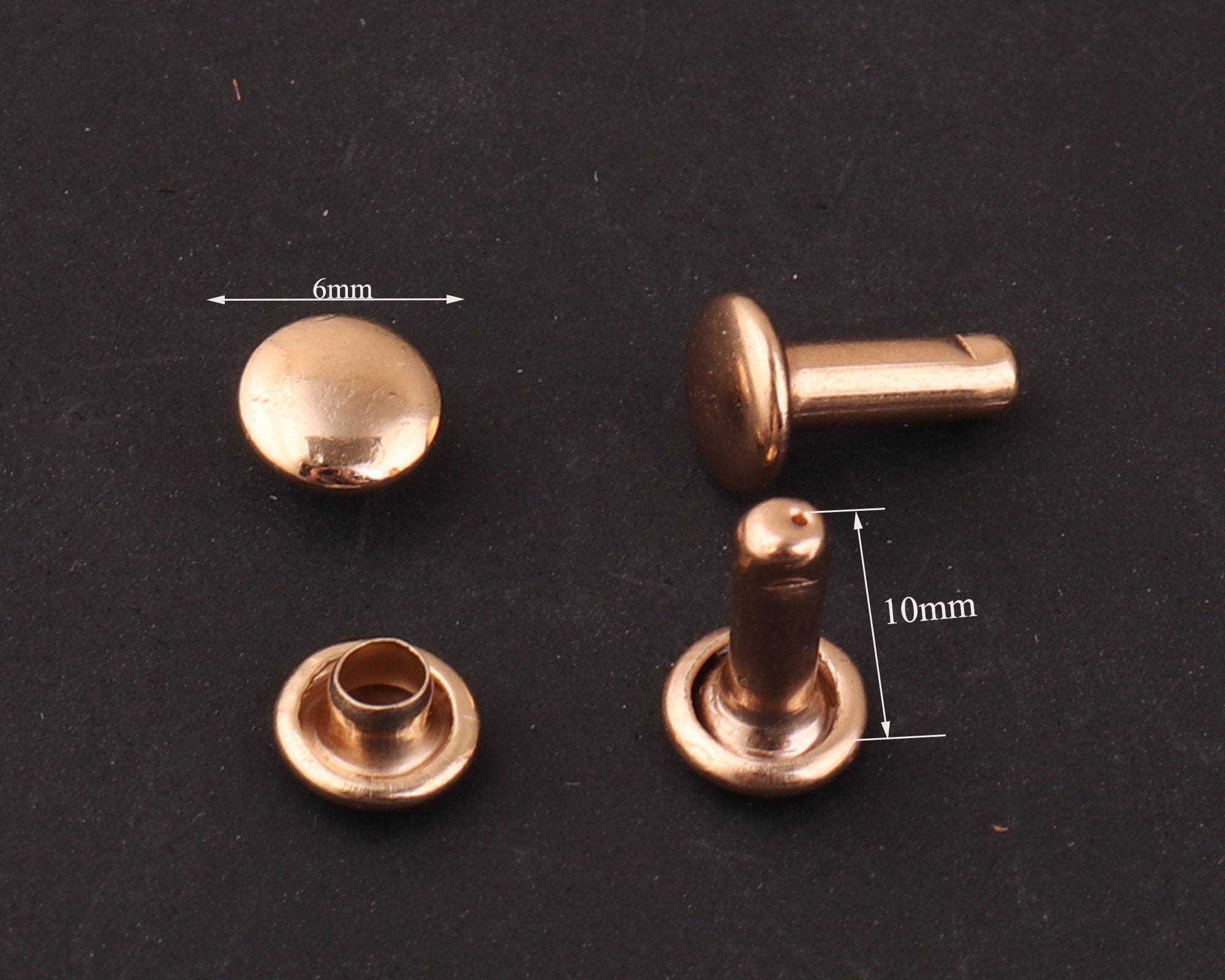 50sets 610mm silver and gold Long Post Double Cap Rivets iron | Etsy