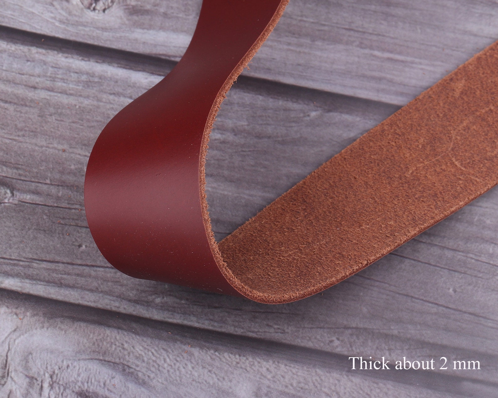 2 Inch Maroon Natural Leather Straps-long Leather Strippurse - Etsy