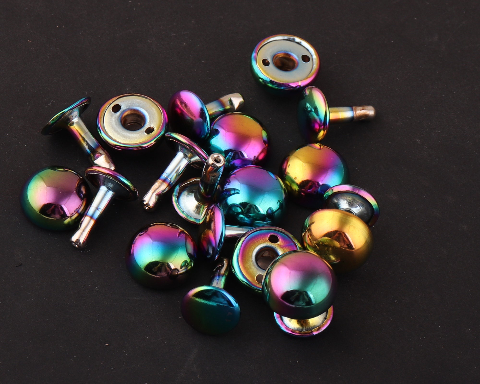 Rainbow Double Capped Rivets 1214 Mm Mushroom Rivets/screw - Etsy