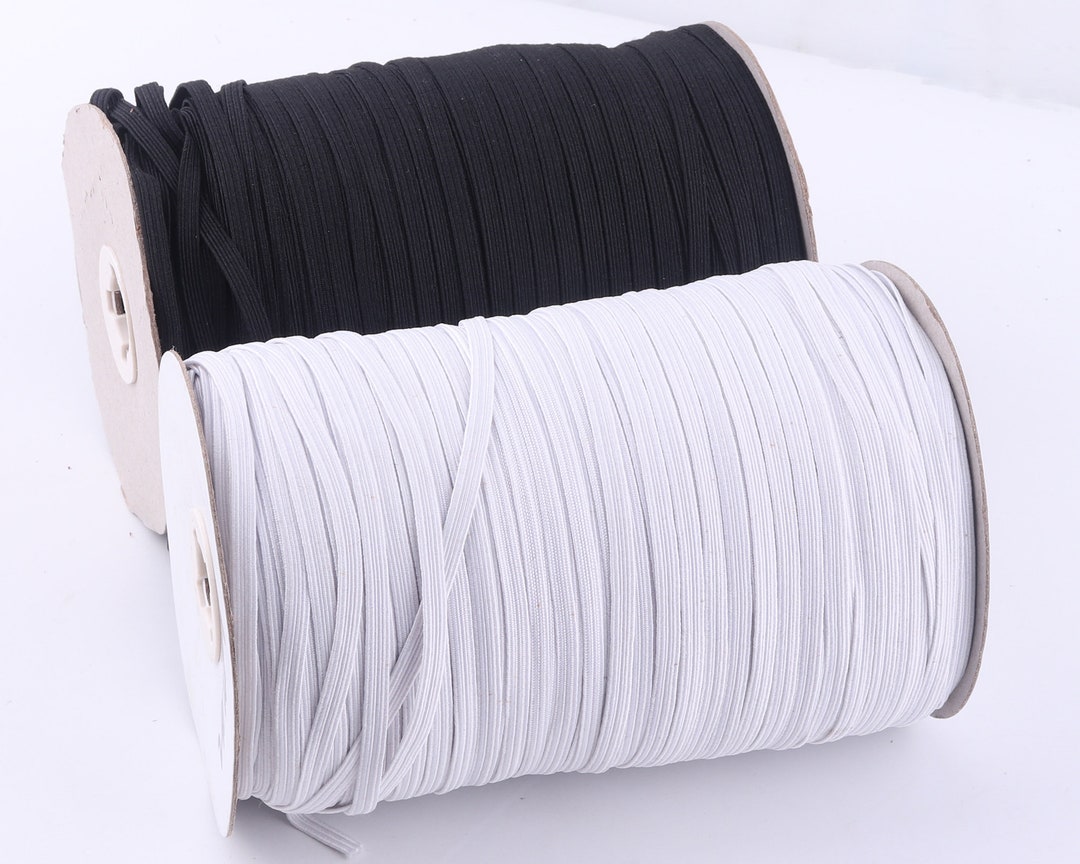 8mm White Flat Elastic Cord for Face Mask Stretch Cord Elastic Band ...