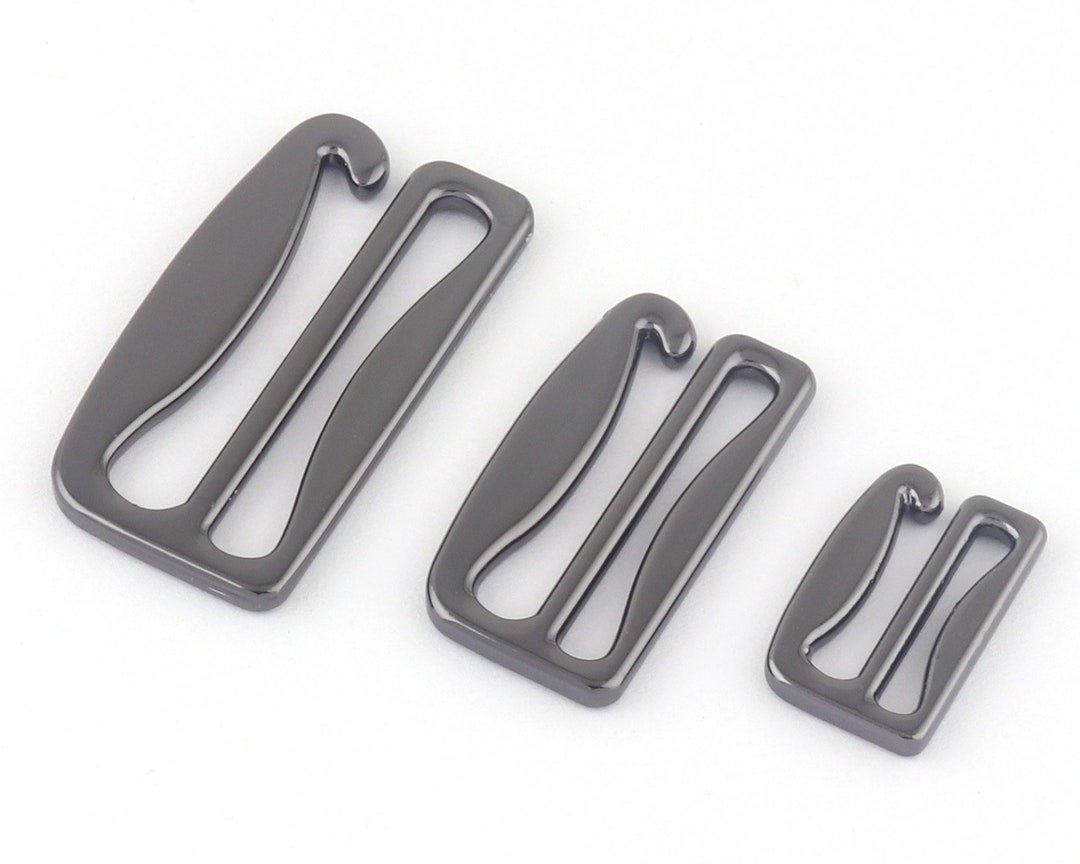 18-38mm Gunmetal Metal Adjustable G Hook Bra Strap Slide Hook Swimwear ...