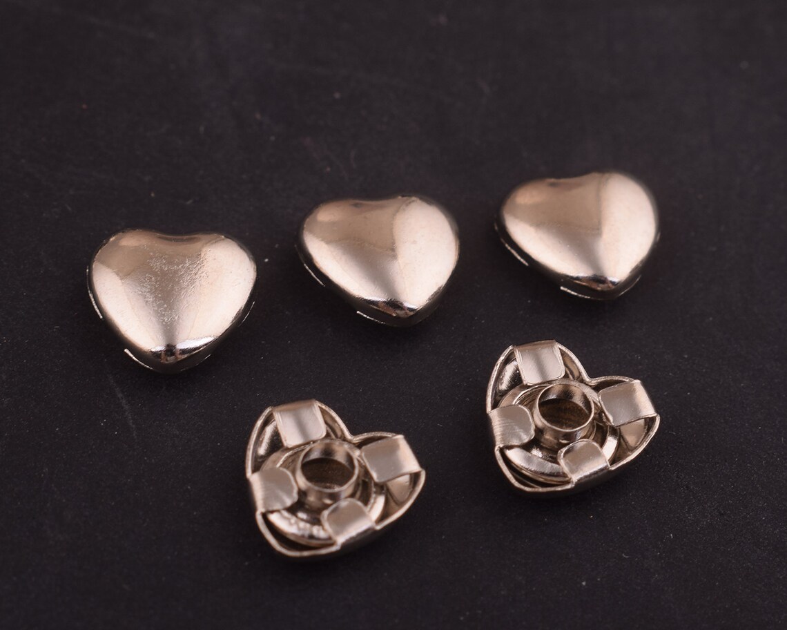 50 Pcs Bronze/silver Rivets 88 Mm Heart-shape Rivet Metal | Etsy
