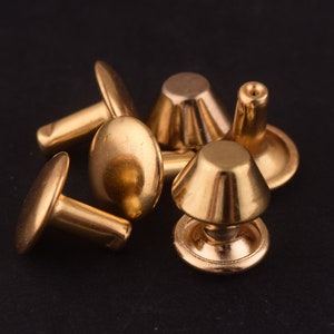 50sets Double Cap Rivet,9mm*8mm Gold Double Cap Rivets Copper Rivets ...
