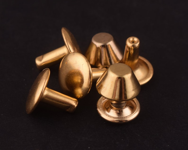 50sets Double Cap Rivet9mm8mm Gold Double Cap Rivets Copper - Etsy