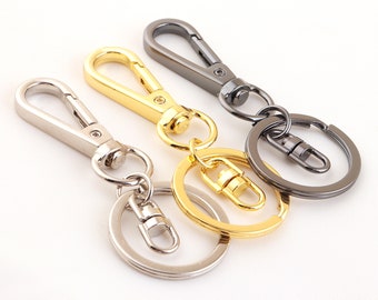 50 Pcs White K Color Swivel Key Ring Connectors Double Loops,key Rings ...