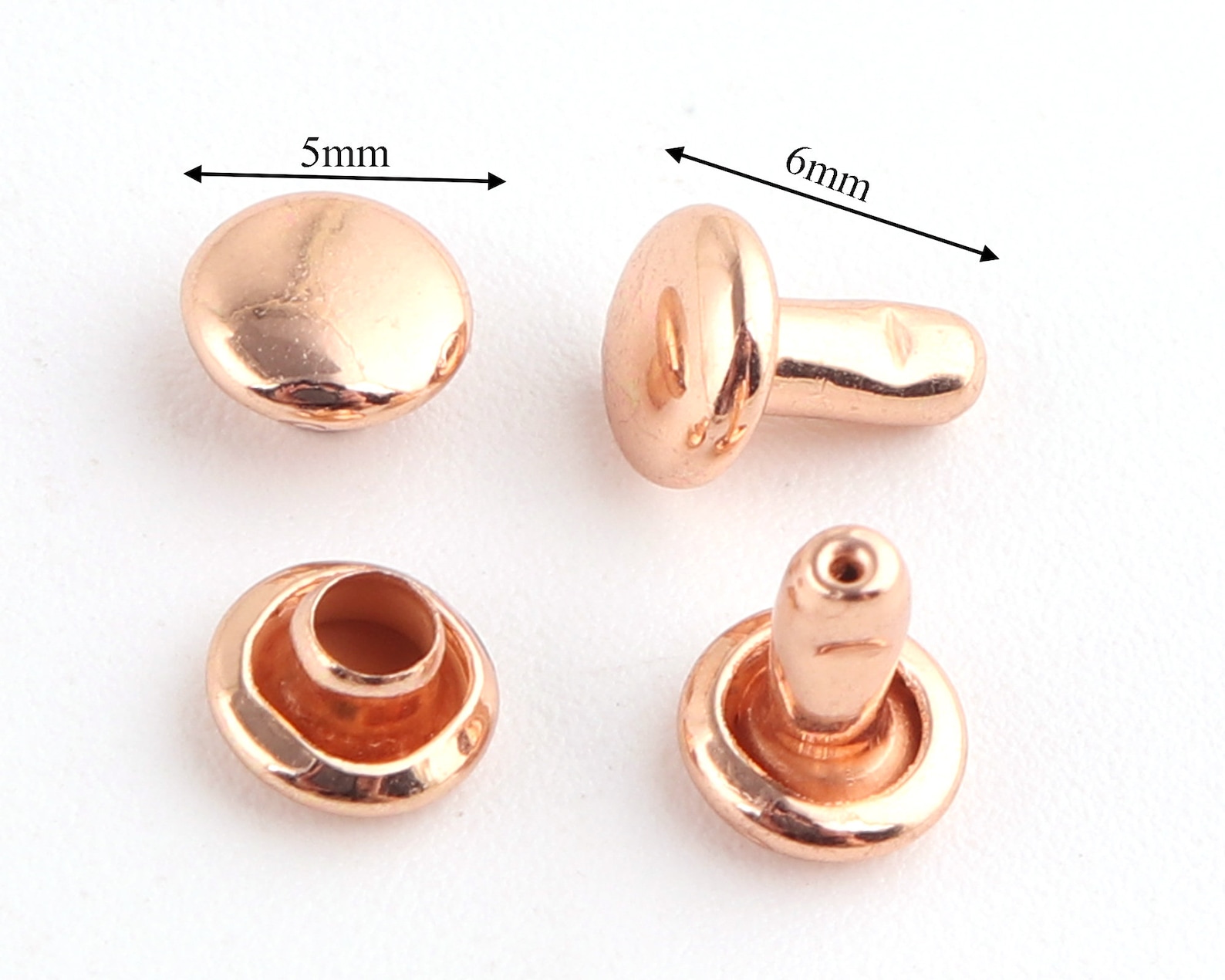 Double Cap Rivets 5mm Mini Rivets Metal Button Double Head | Etsy