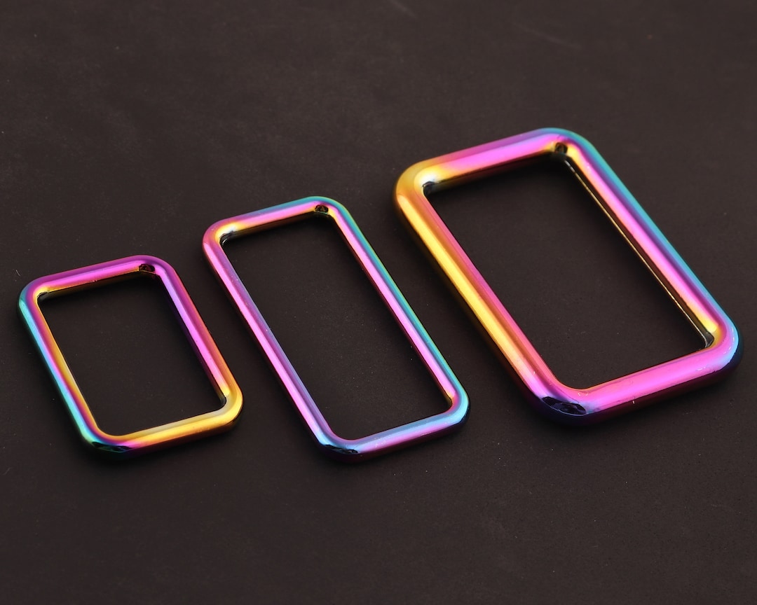 25mm,38mm,40mm Rainbow Rectangular Ring 1"inch Rectangle Rings Strap ...
