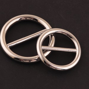 Silver Metal Round Buckle Wedding Button Circle Buckle Strap Buckles ...