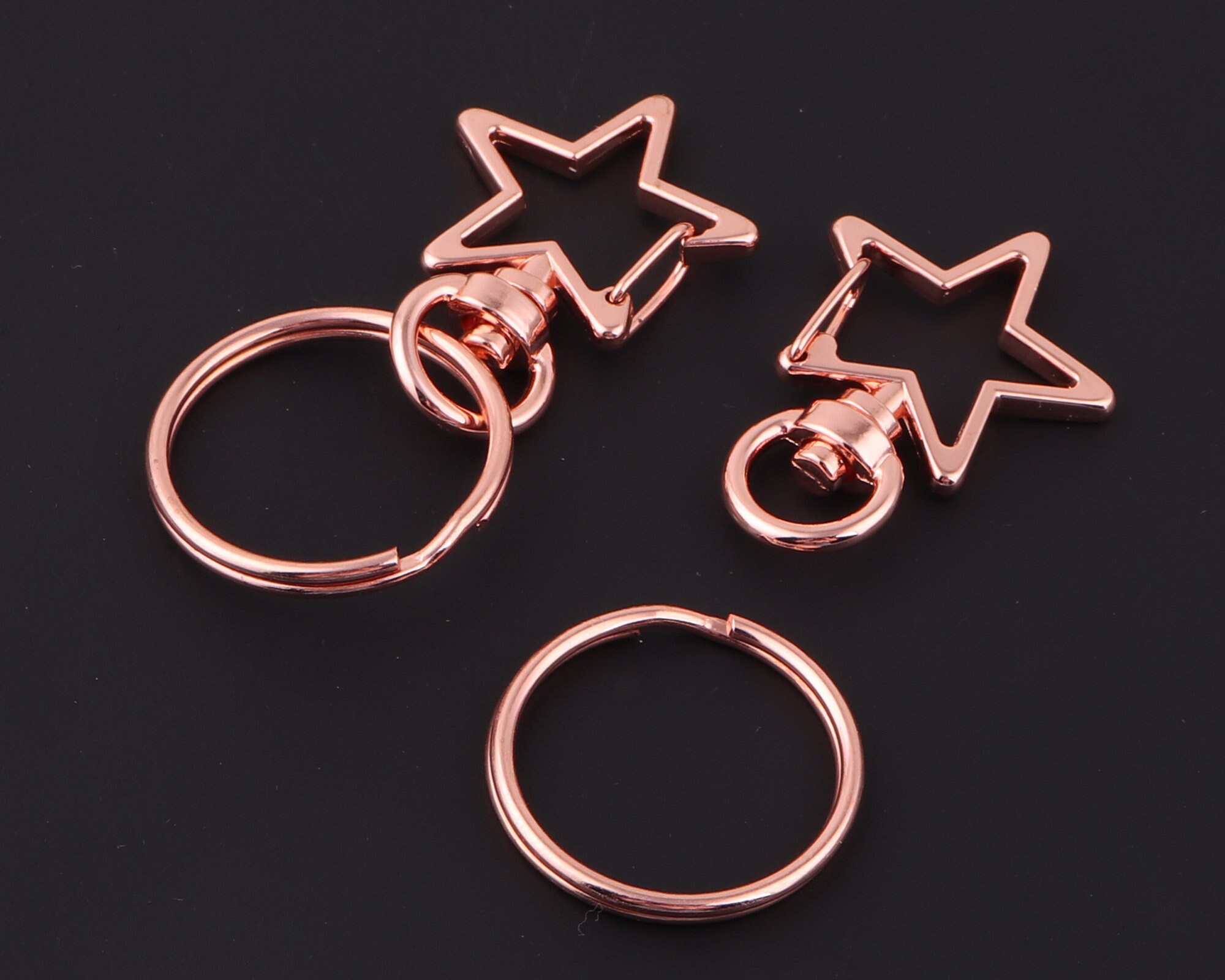 Rose gold star swivel claspsswivel snap hook key chainlove | Etsy