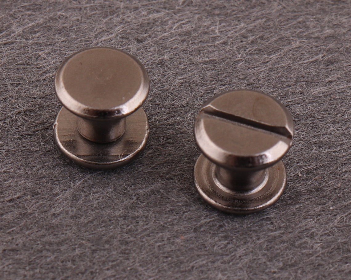 Gunmetal Screw Rivets 20 Sets 107 Mm Metal Button Screw Back - Etsy