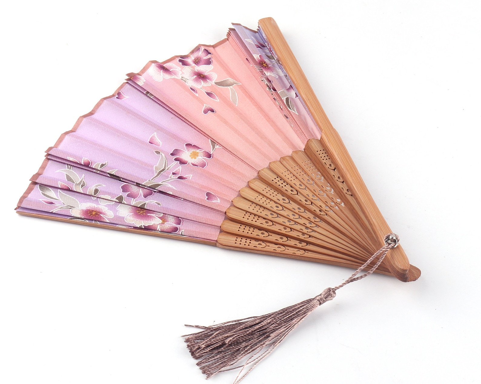 Pink Hand Fanswedding Fans Party Favor Floral Flower Fans | Etsy