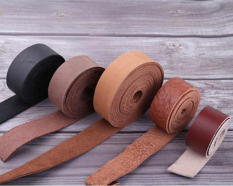 1 Inch Wide Natural Leather Straps-long Leather Stripbelt - Etsy