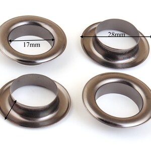 30set Large Round Eyelets With Washer 17mm Gunmetal Round Grommet ...