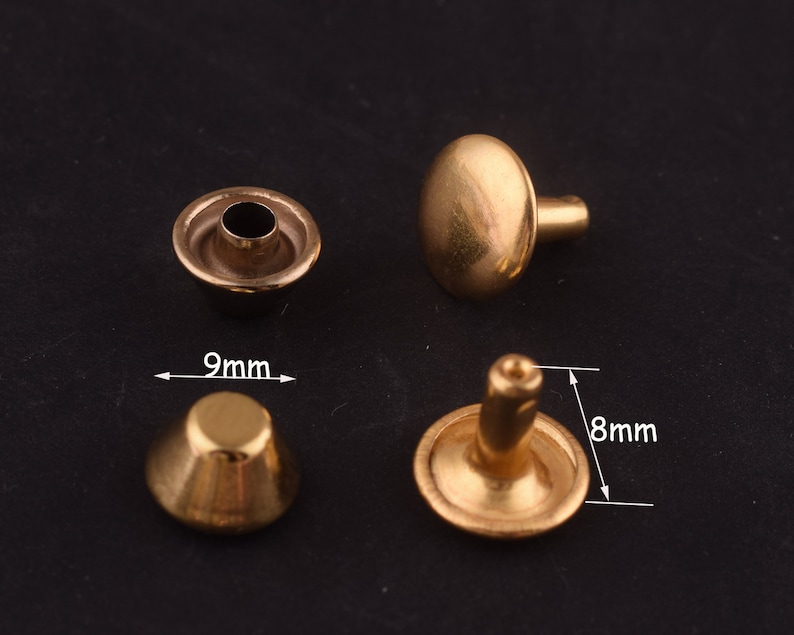 50sets Double Cap Rivet9mm8mm Gold Double Cap Rivets Copper - Etsy