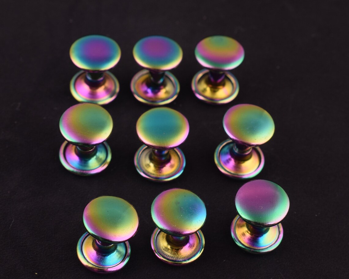 Rainbow Rivets 50 Pcs 11*9 Mm Rivets/studs Zinc Alloy Button Double ...