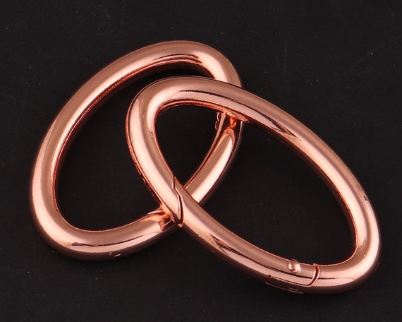 Rose Gold Oval Spring Ring 3820 Mm Push Gate Snap Hooks 1 1/2 | Etsy