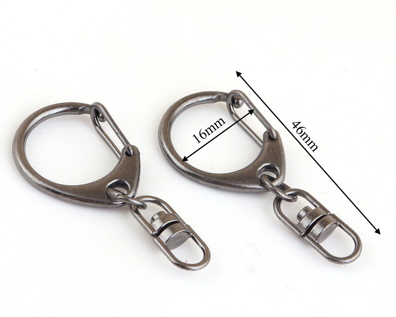 Silver Swivel Clasp Keychain Push Gate Clasp Gunmetal Keychain - Etsy