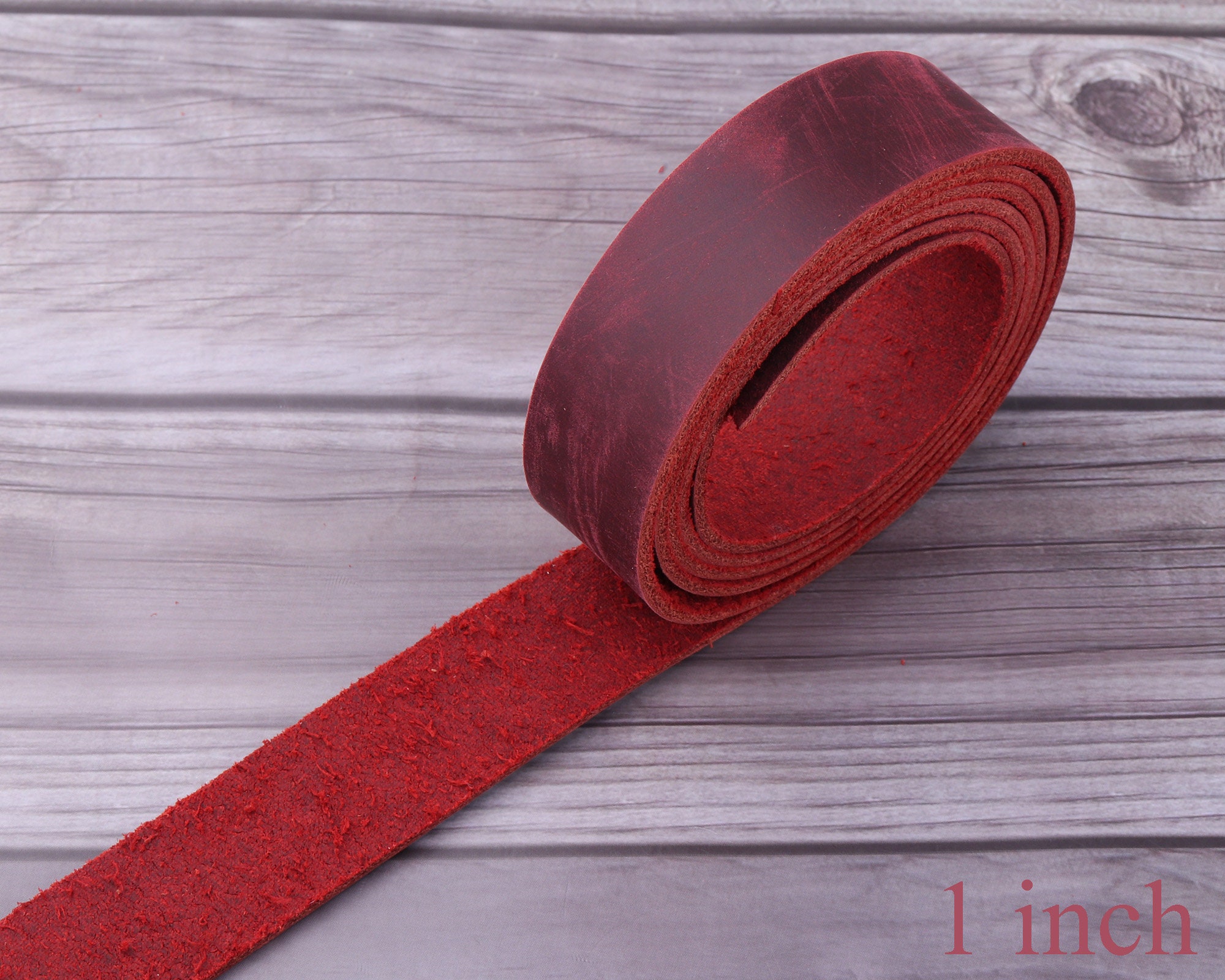 Red Flat Leather Strip-long Leather Strapsnatural Leather - Etsy