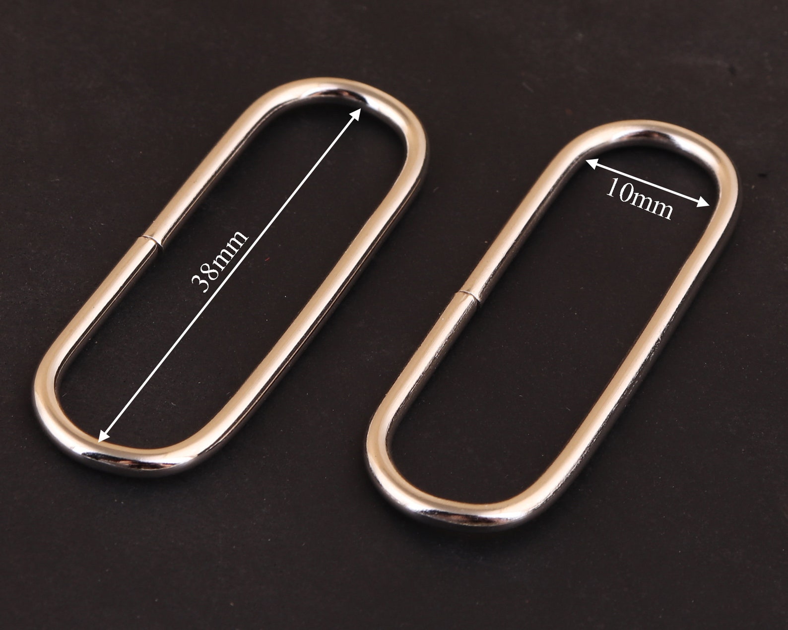 Silver Metal Loop Oval Ring Oval Loop Oval Buckle square ring | Etsy