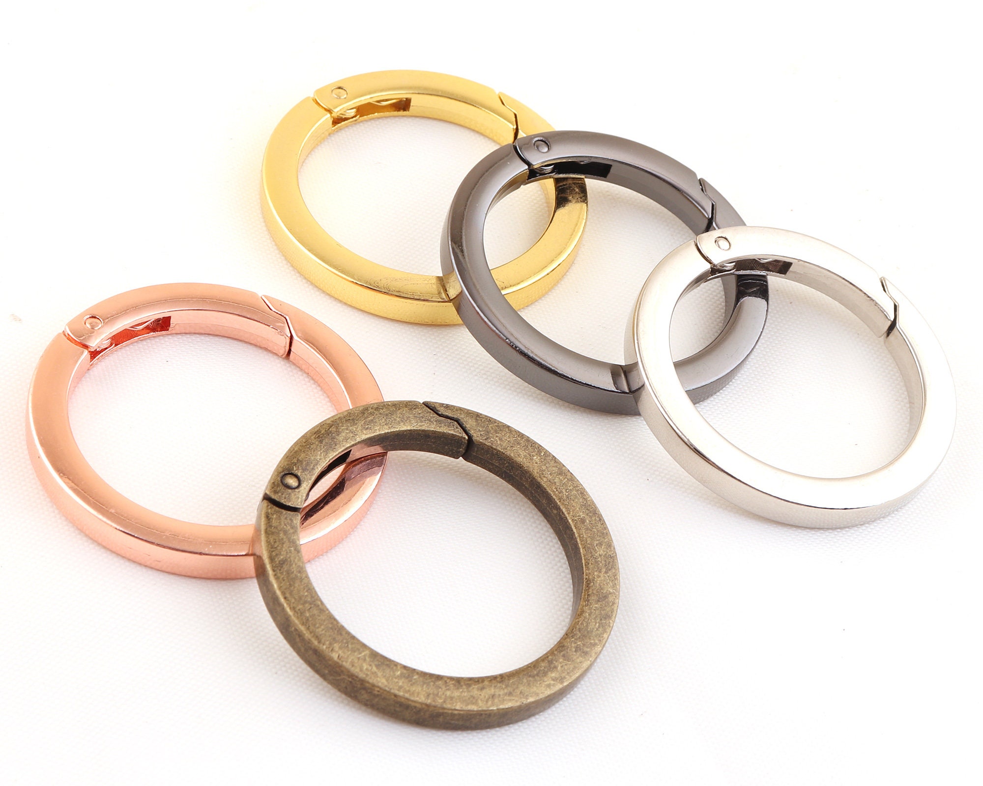 Flat Round Spring Gate Ring Spring Ring Clasp-spring Snap Hook - Etsy