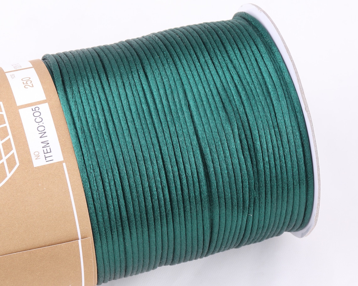2mm dark green Satin Nylon Cord-Perfect for Adjustable | Etsy