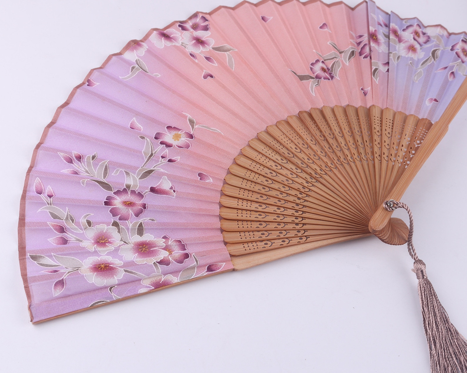 Pink Hand Fanswedding Fans Party Favor Floral Flower Fans - Etsy