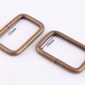 32 Mm Rectangular Wire Loops / Rings-bronze Rectangle Ring,purse ...