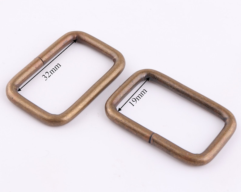 32 Mm Rectangular Wire Loops / Rings-bronze Rectangle - Etsy