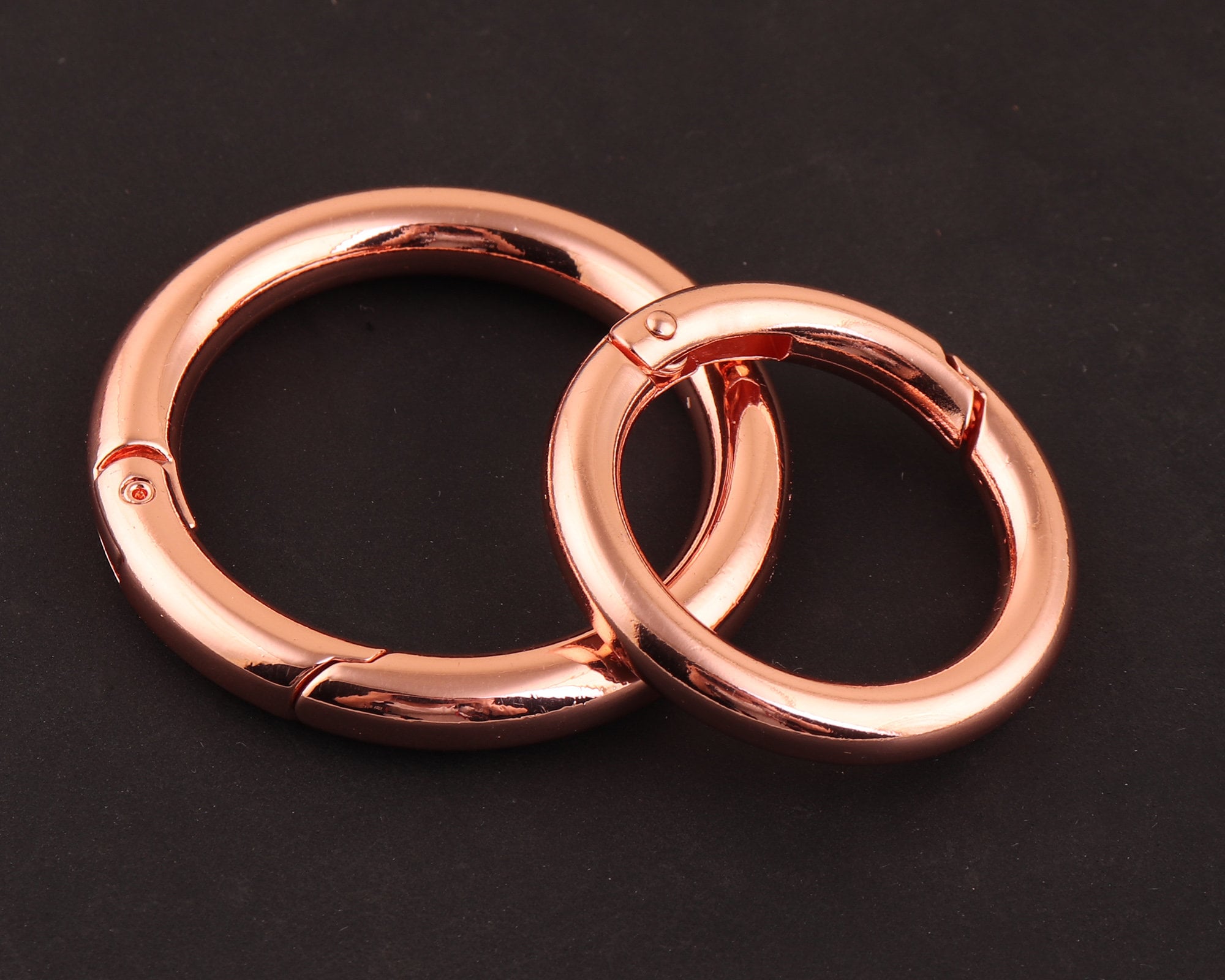 Anillos de resorte de oro rosa anillo de puerta de resorte | Etsy