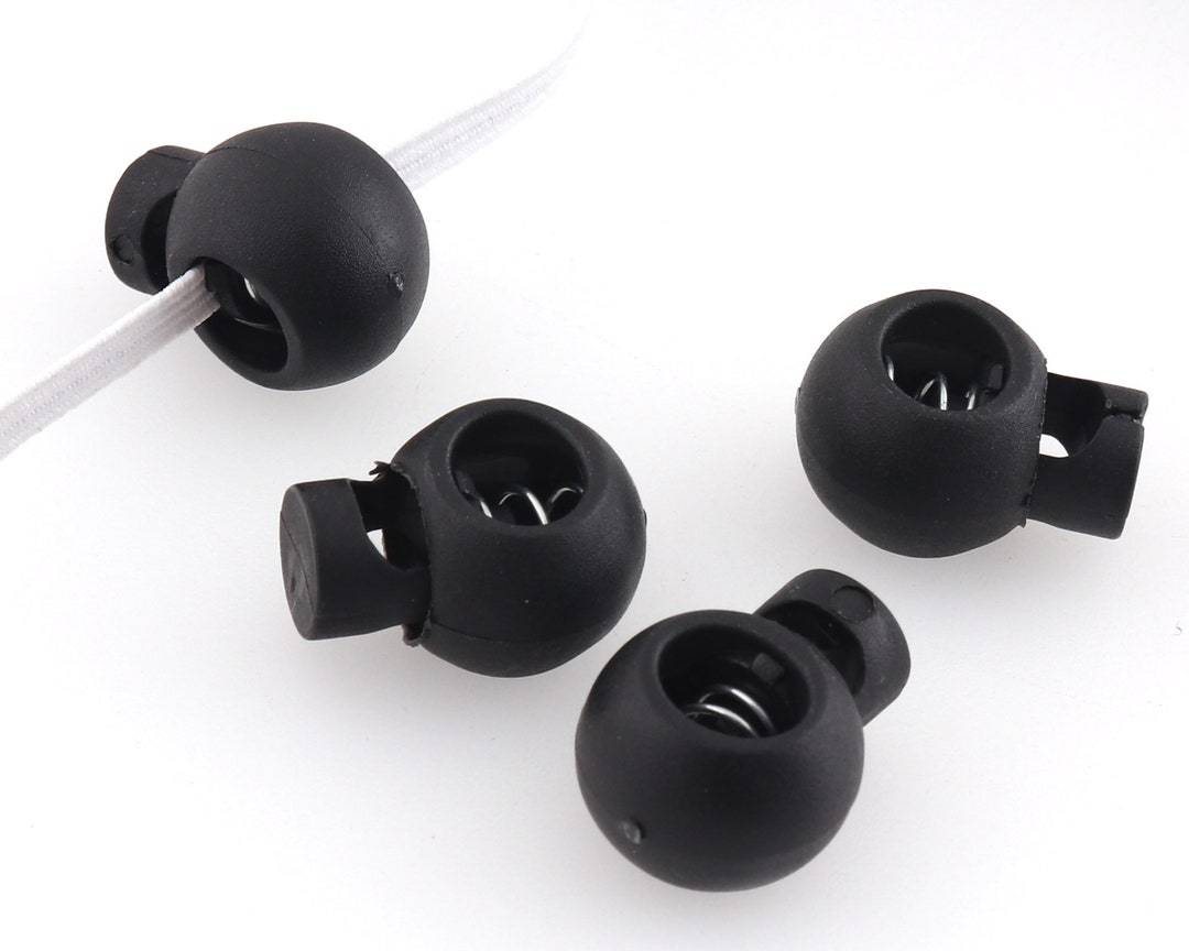 7mm Black Rope Cord Stopper Single Hole Cord Locks for 1/4"elastic Cord ...