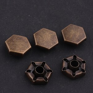 Hexagon Double Cap Studs Rivet Bronze 8*9mm,press Stud,metal Studs ...