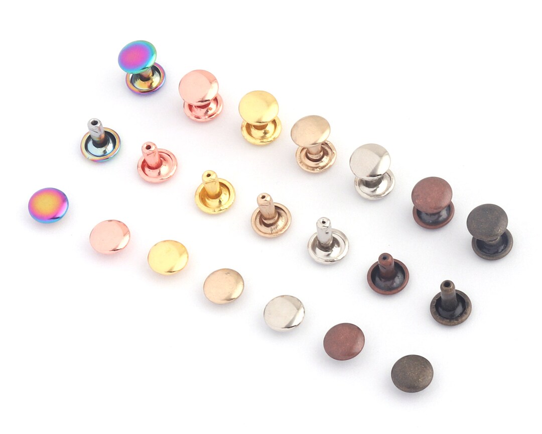 7mm Rainbow Metal Double Cap Rivets,button Round Jewelry Rapid Rivet ...