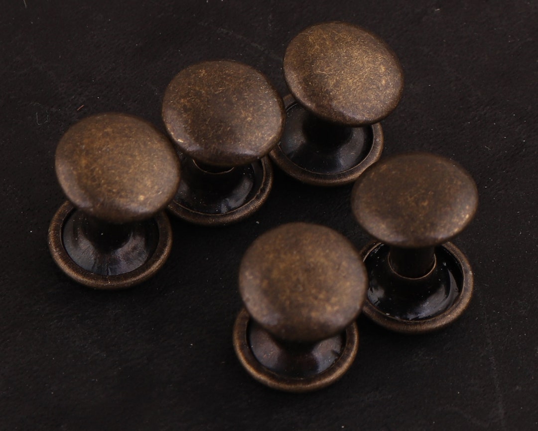 50 Sets 9*11 Mm Long Post Double Cap Rivets,bronze Metal Rivets-rivets ...