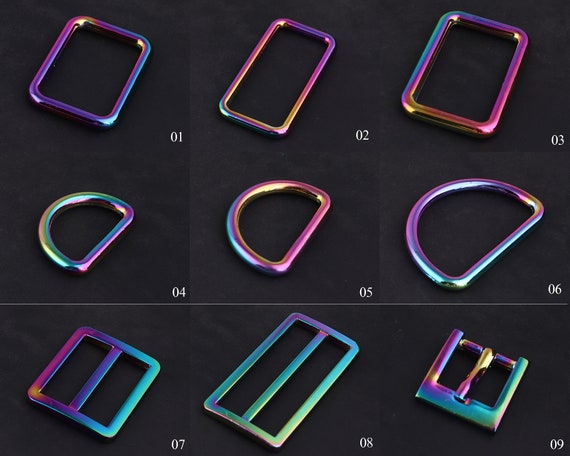 Rainbow rectangular ring 1inch rectangle rings strap | Etsy