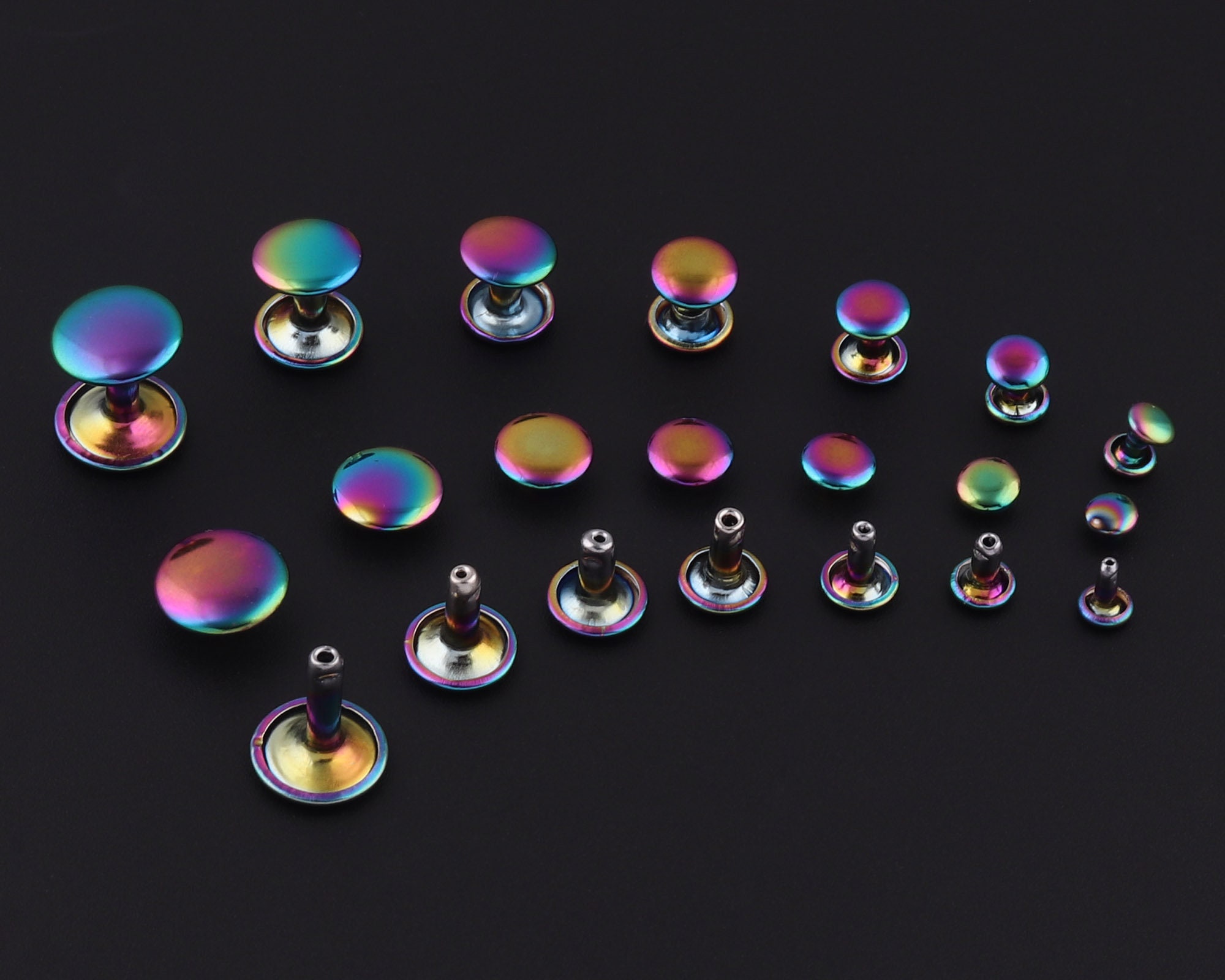 Rainbow Double Cap Rivets,metal Button Round Jewelry Rapid Rivet,rivet ...
