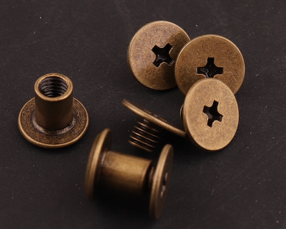 Bronze Screw Rivets 20 Sets 89 Mm Metal Button Screw Back | Etsy
