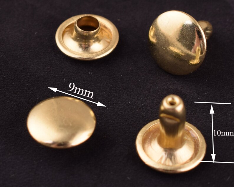 100 sets light gold Long Post Double Cap Rivets 910mm Copper | Etsy