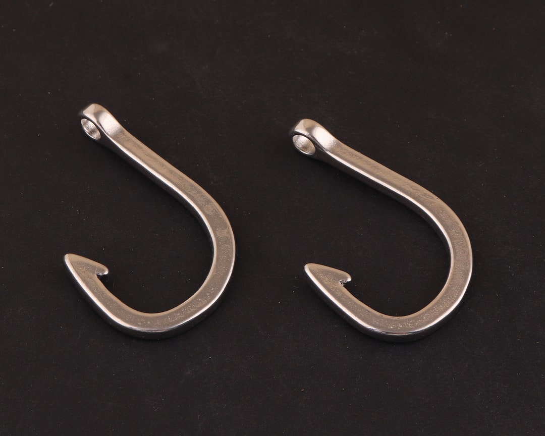 Fish Hook Necklace Silver Hook Pendant Layering Necklace Everyday ...
