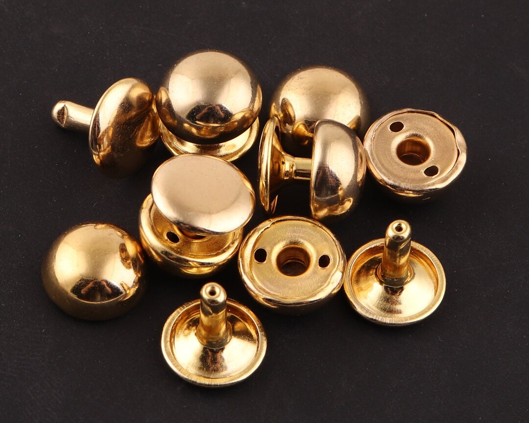 50set 12*13 Mm Mushroom Gold Metal Rivet for Leather Craft,metal Rivets ...