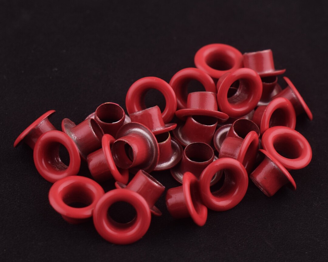 100pcs 4mm Mini Red Eyelets Round Grommet Eyelets Studs for Leather ...