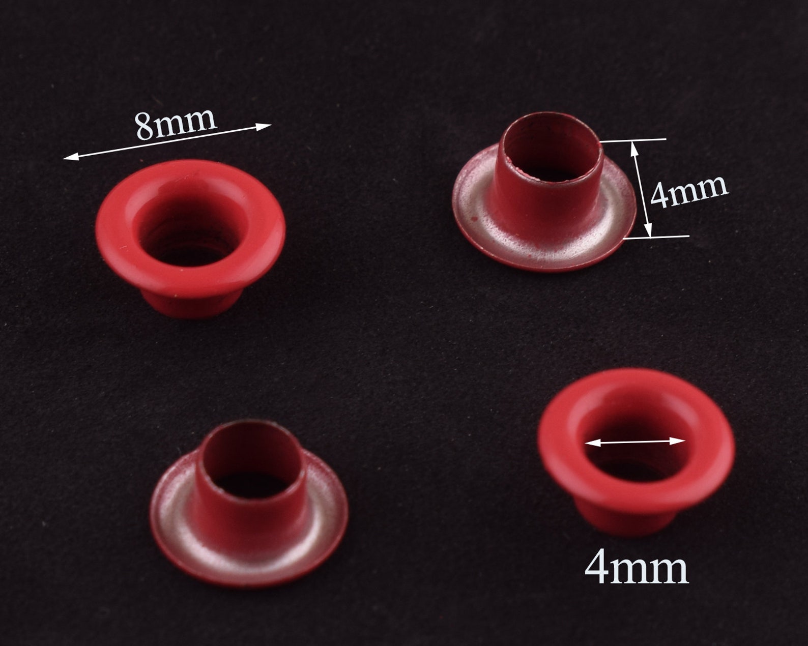 100pcs 4mm Mini Red Eyelets Round Grommet Eyelets Studs for Leather ...
