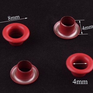 100pcs 4mm Mini Red Eyelets Round Grommet Eyelets Studs for Leather ...
