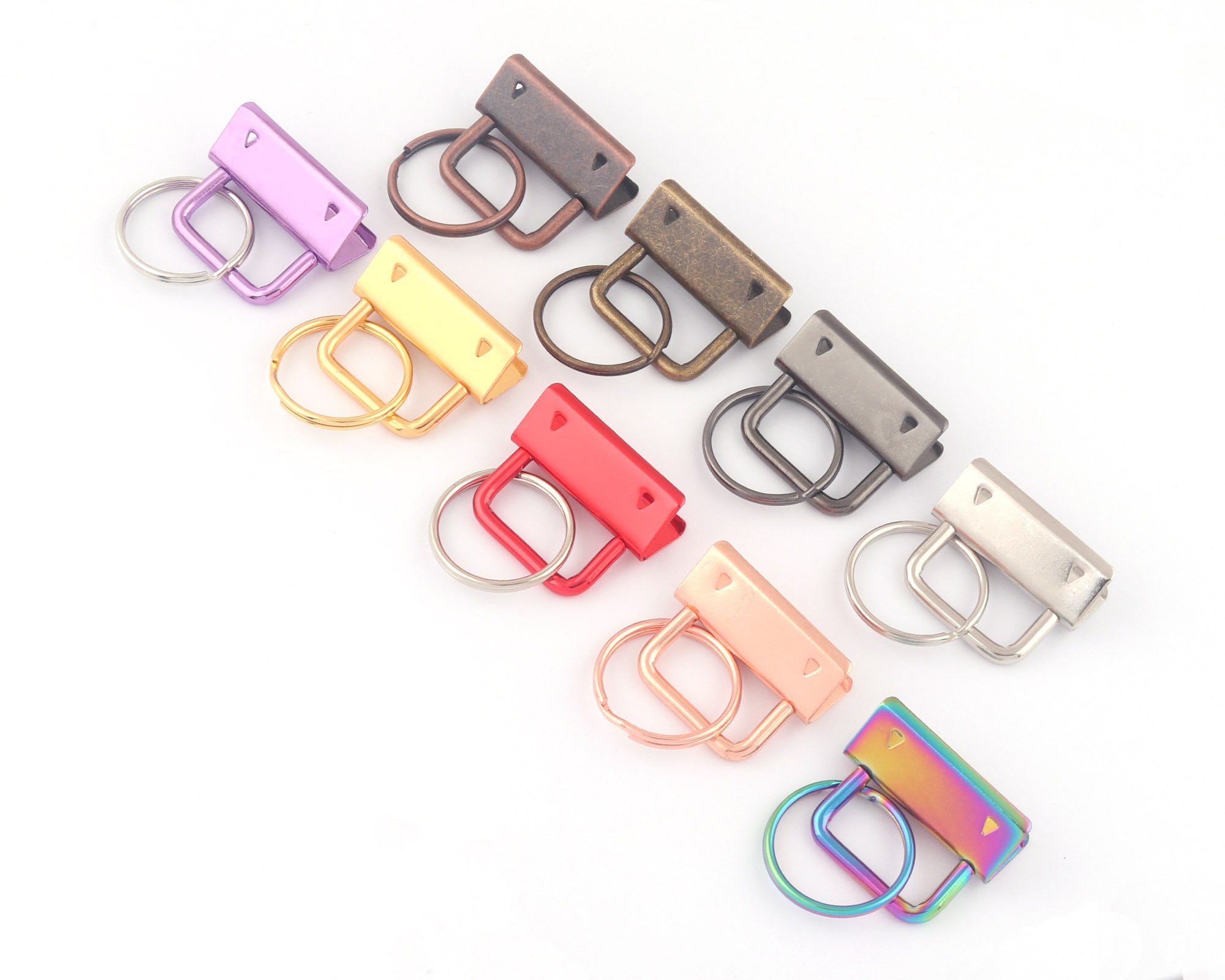 32mm Rainbow Key Fob Hardware With Key Rings Sets Metal - Etsy UK