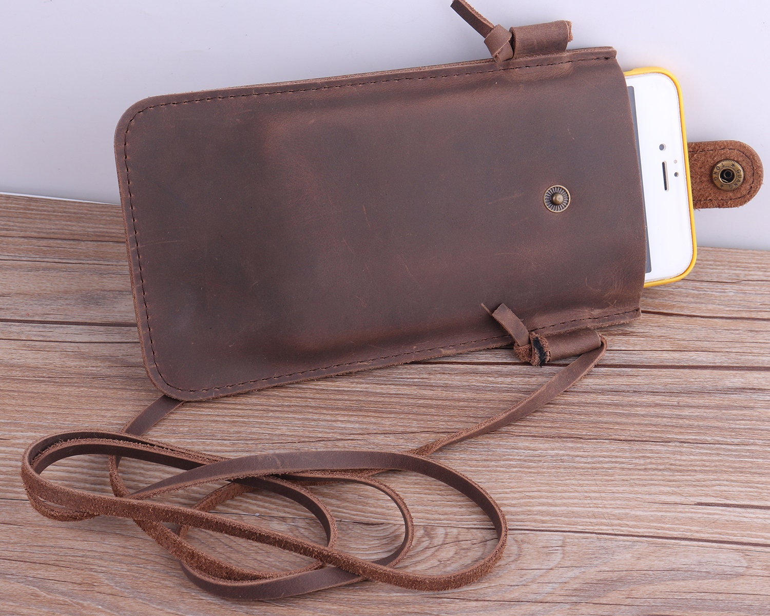 Leather Mobile Phone Casesbrown Leather Iphone Travel - Etsy