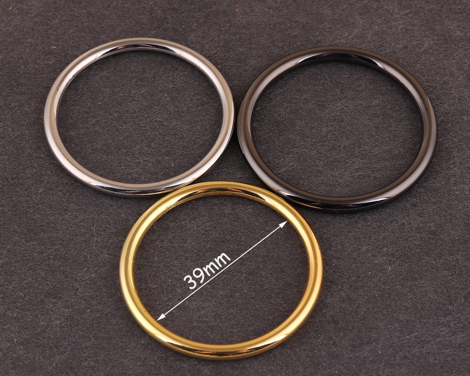 Metal O rings 39mm Purse ring Round rings Gold O ring Gunmetal | Etsy