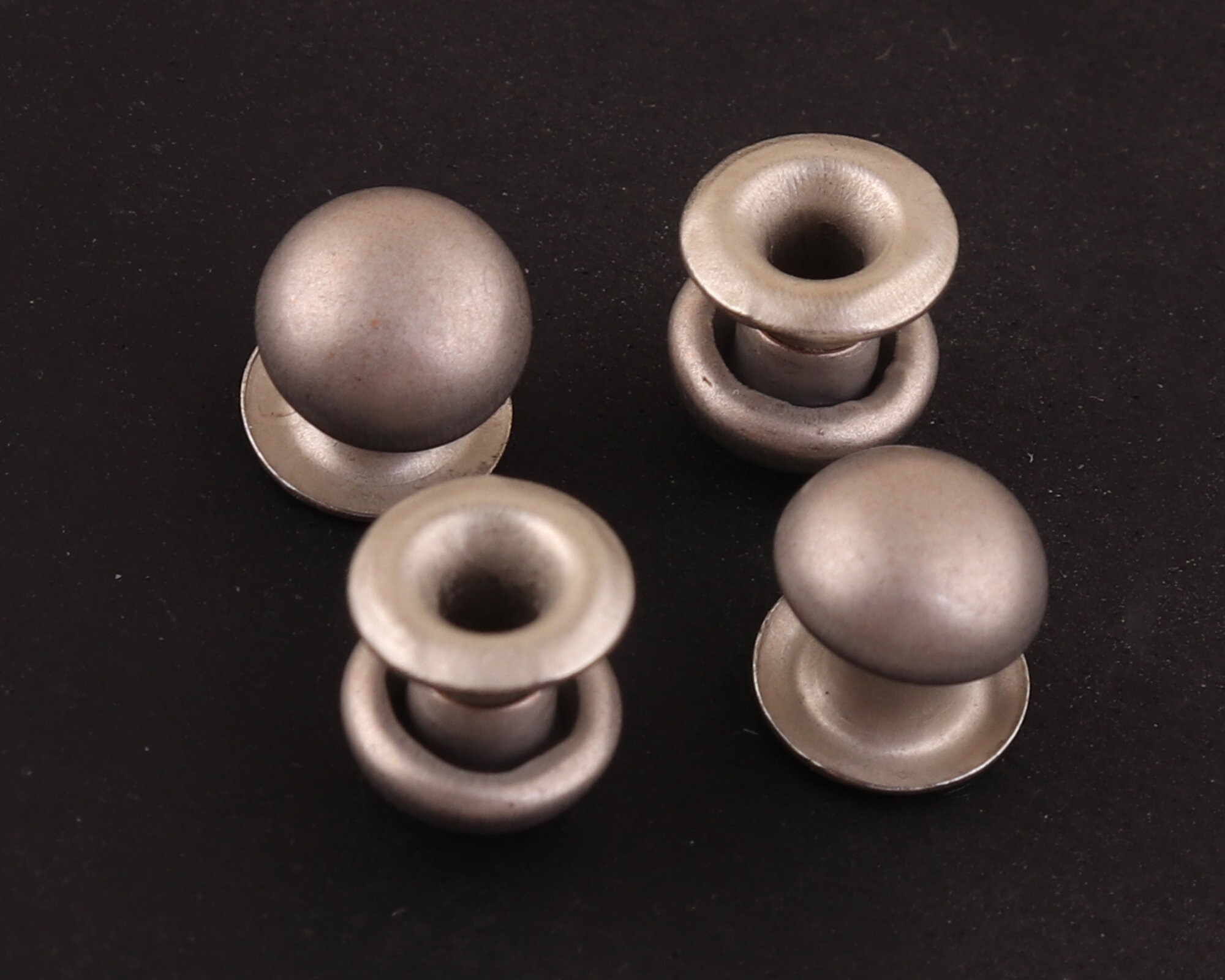 Matte silver Double caped Rivet 100 sets 6mm Mini Rivets Metal | Etsy
