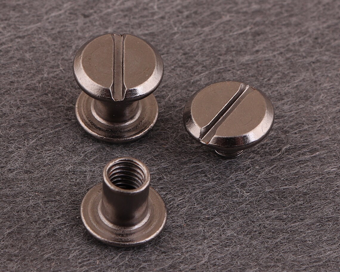 Gunmetal Screw Rivets 20 Sets 107 Mm Metal Button Screw Back - Etsy