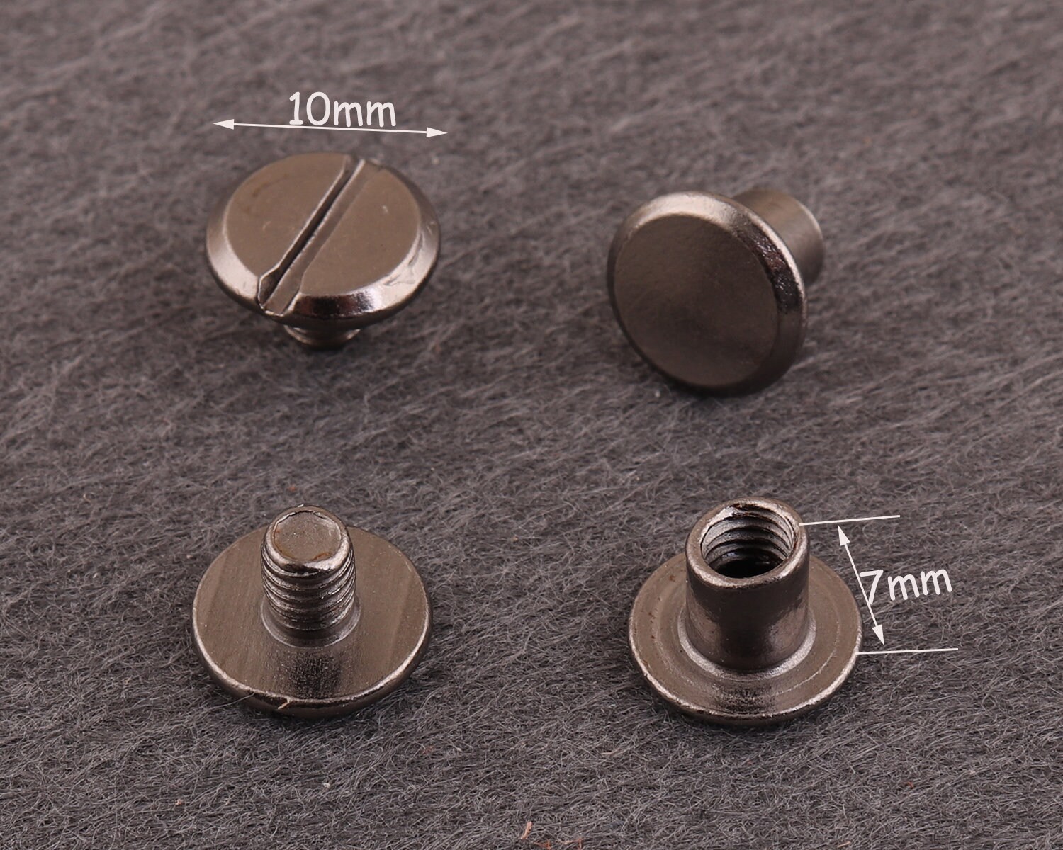 Gunmetal Screw Rivets 20 Sets 107 Mm Metal Button Screw Back - Etsy